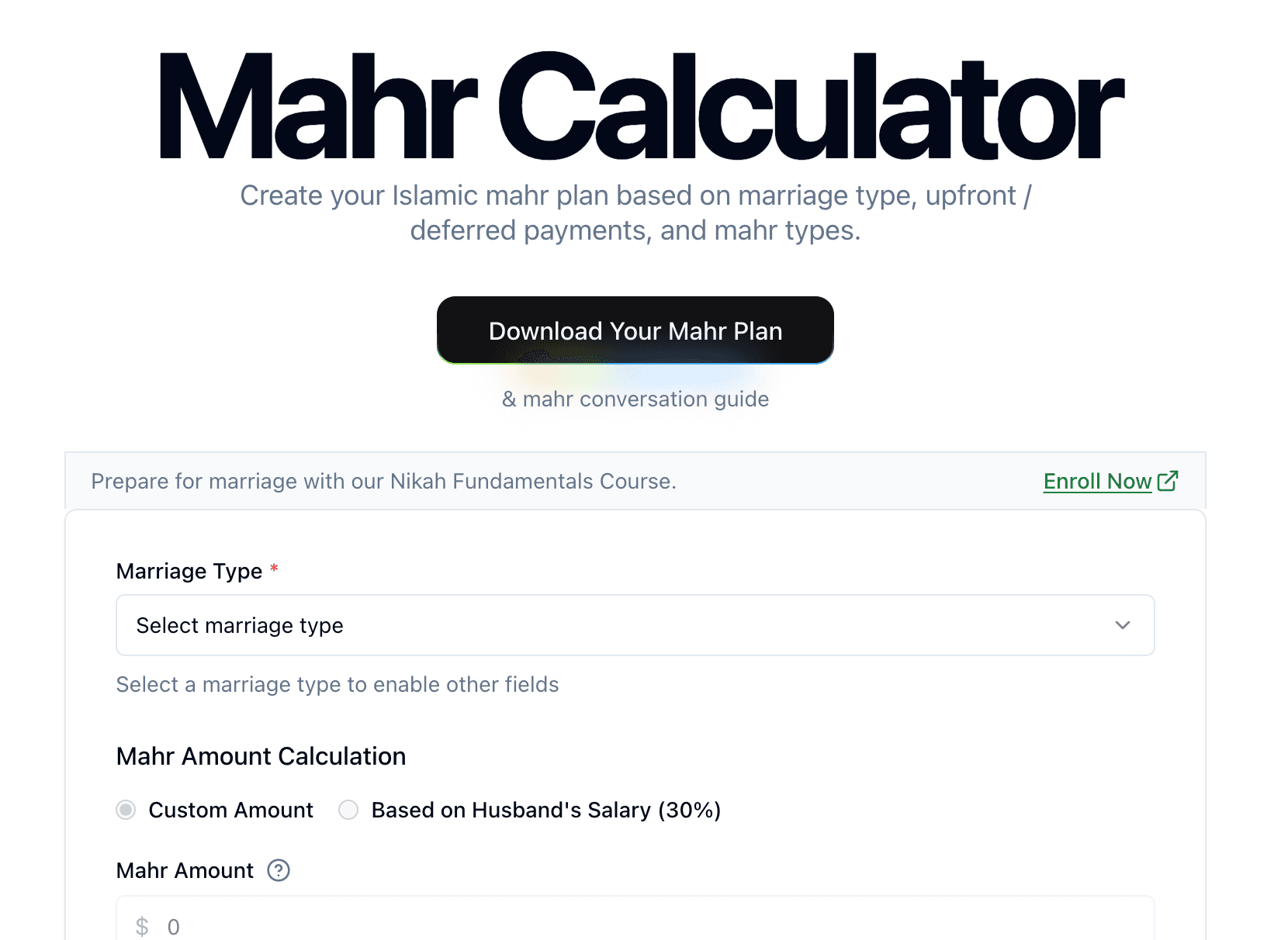 Free Mahr Calculator | Islamic Dowry Calculator - Nikah Masterclass