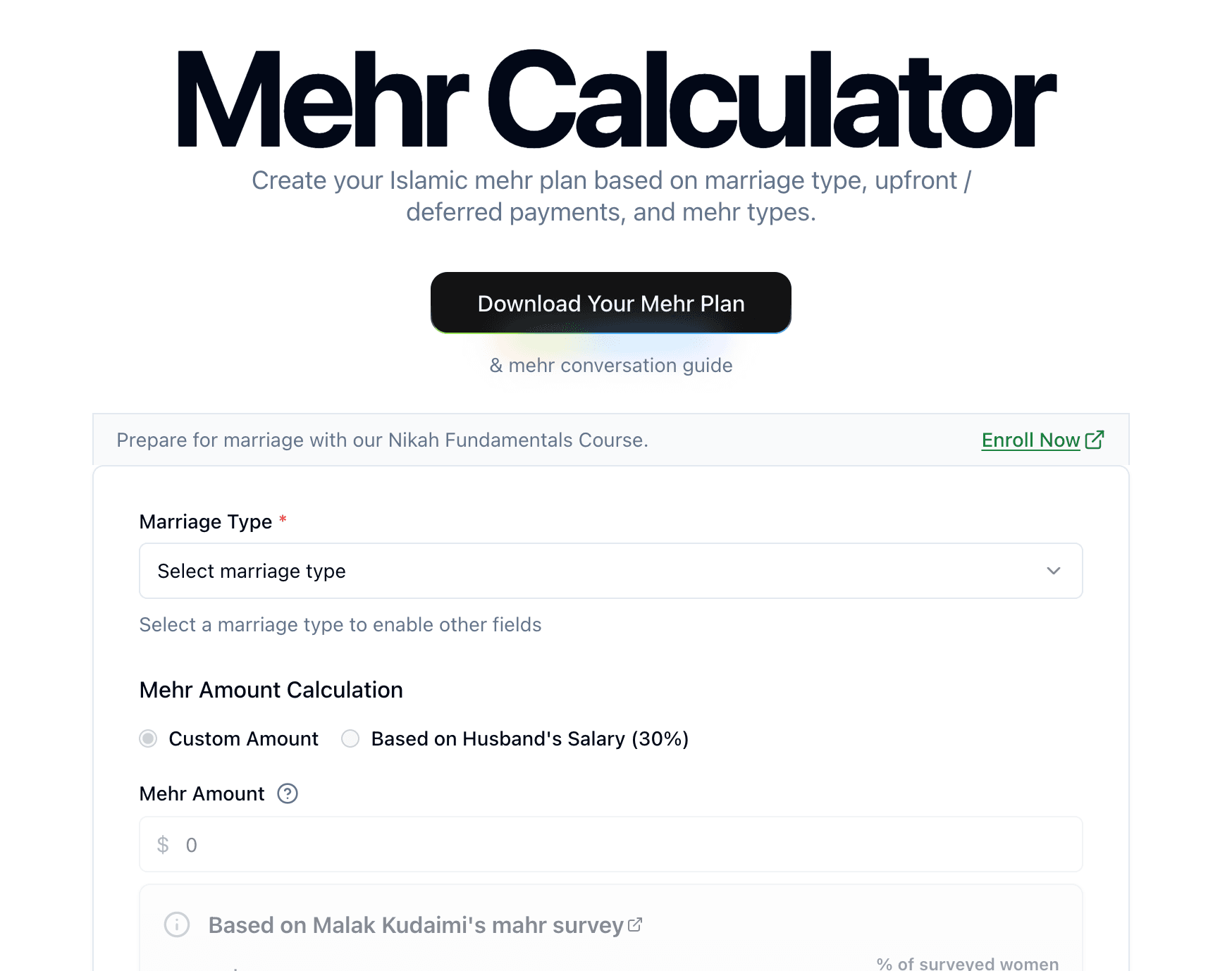 Free Mehr Calculator | Islamic Dowry Calculator - Nikah Masterclass