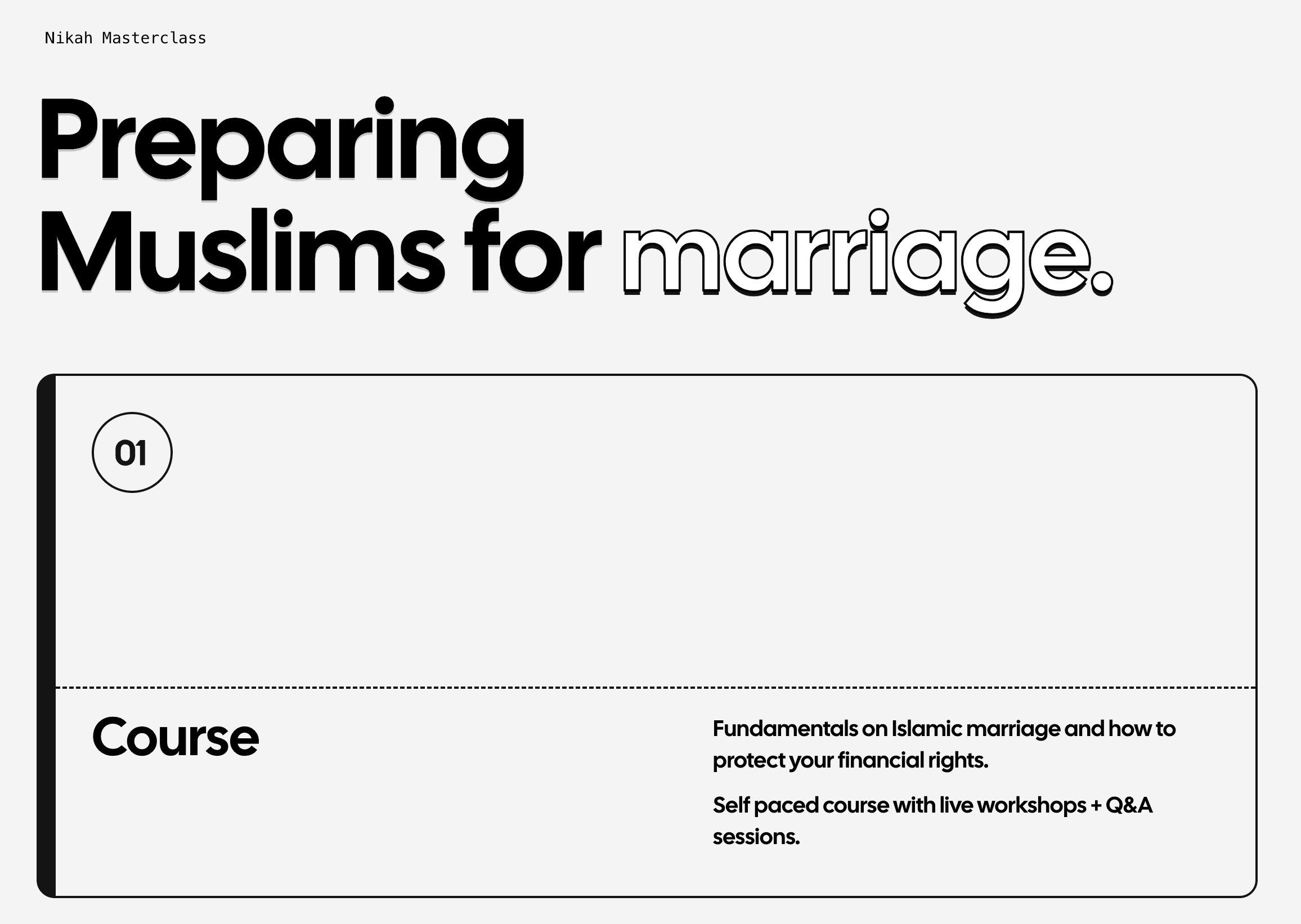 Nikah Masterclass | Preparing Muslims for Marriage